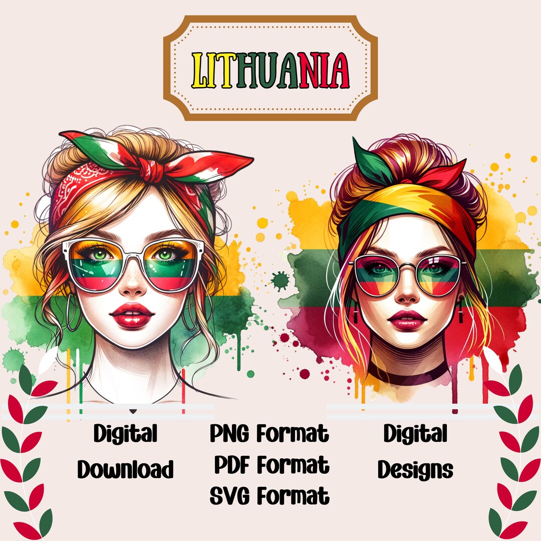 Instant Download SVG, PNG and PDF Digital Images of Lithuania Girls ...