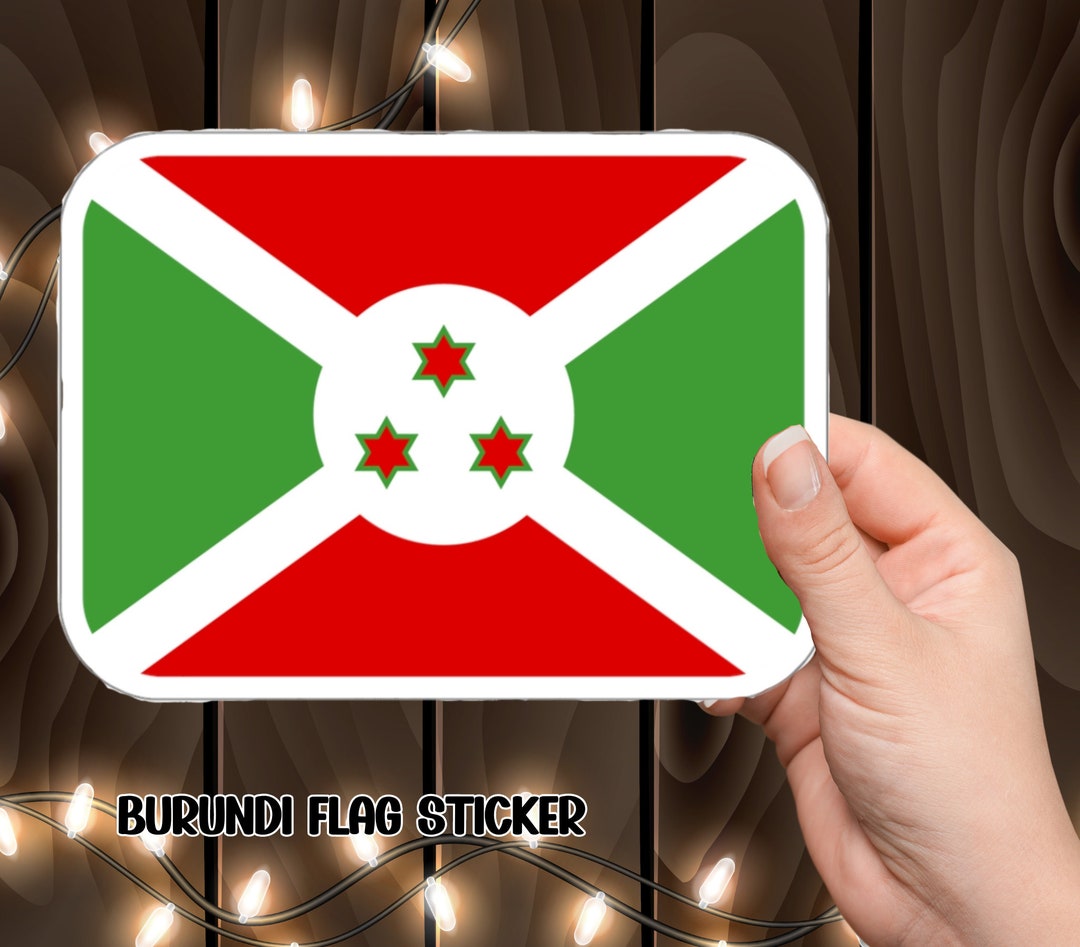 Burundi Flag Sticker, Patriotic Decal, Burundi Vinyl Flag Sticker ...