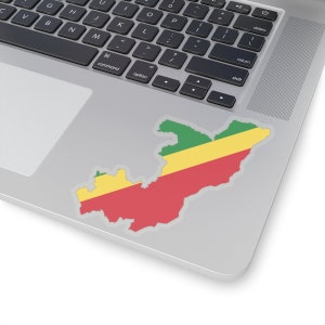 Republic of the Congo Map Sticker, Traveler's Souvenir Decal, Congo Map ...