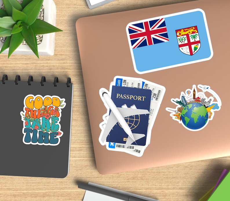 Fiji Islands Vinyl Sticker, Patriotic Decor, Fiji Flag Sticker, Island ...