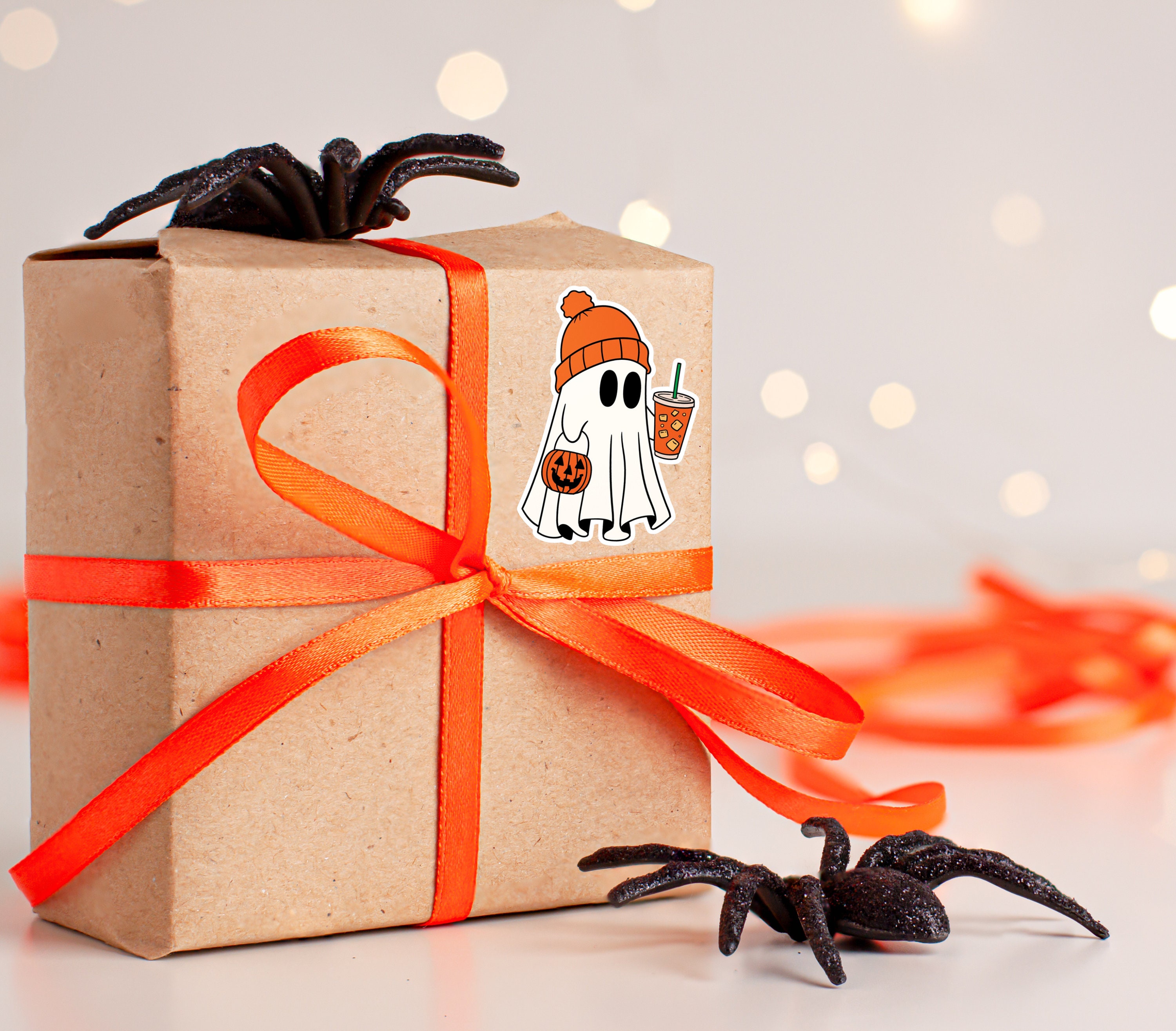 Adorable Halloween Ghost Sticker for Coffee Lovers, Halloween Stickers ...