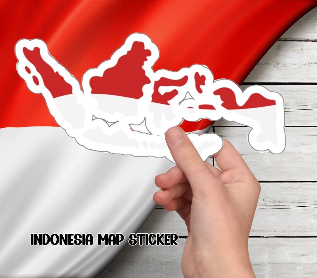 Indonesia Map Sticker, Gift for Indonesian, Indonesia Map, Indonesia ...