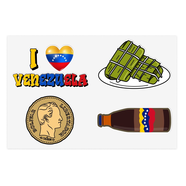Venezuelan Vibes, Sheet of Stickers Featuring Iconic Imagery ...