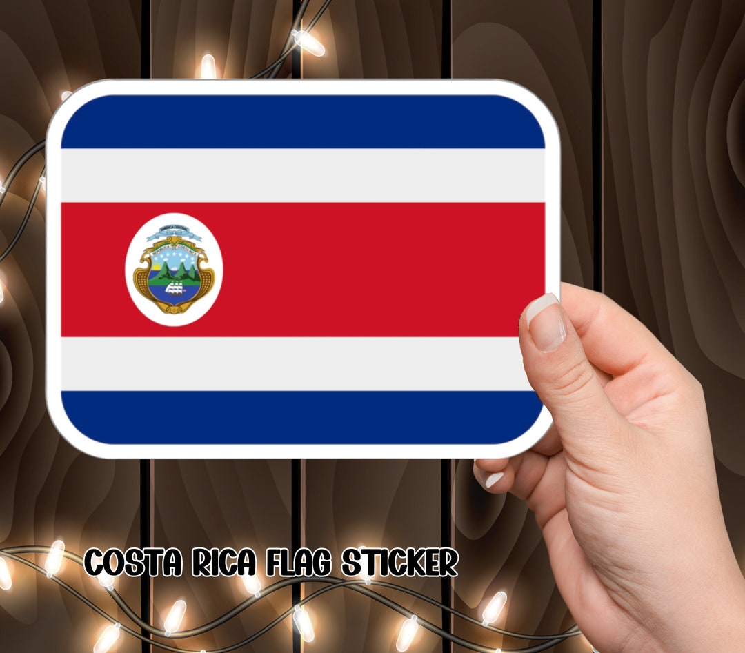 Costa Rica Pride Sticker, Vinyl Flag Decal, Costa Rica Flag Sticker ...