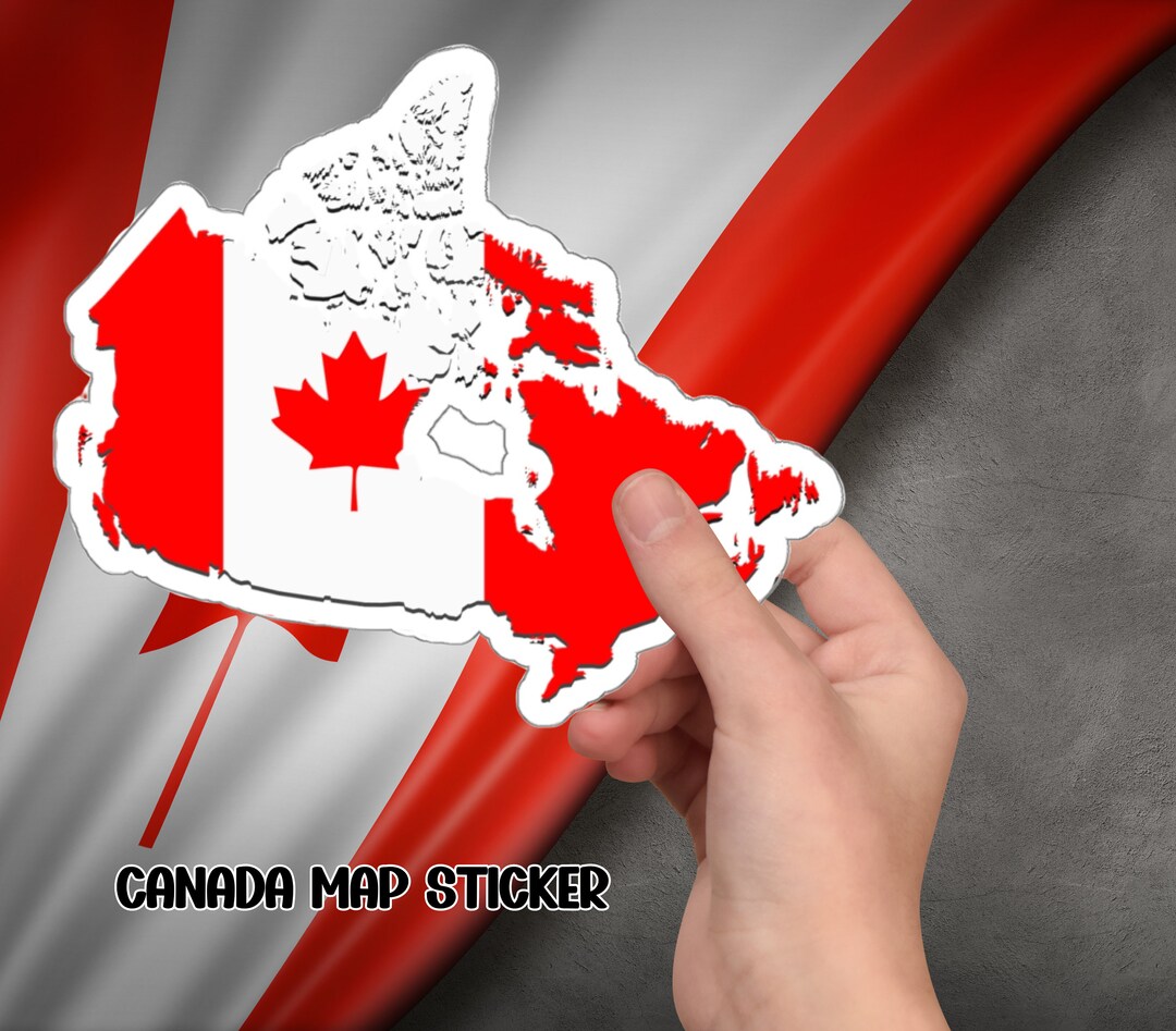 Canada Map Sticker, Gift for Canadians, Map of Canada, Canadian Decor ...