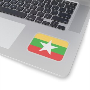 Burma National Flag Adhesive Sticker, Vinyl Decor, Patriotic Myanmar ...