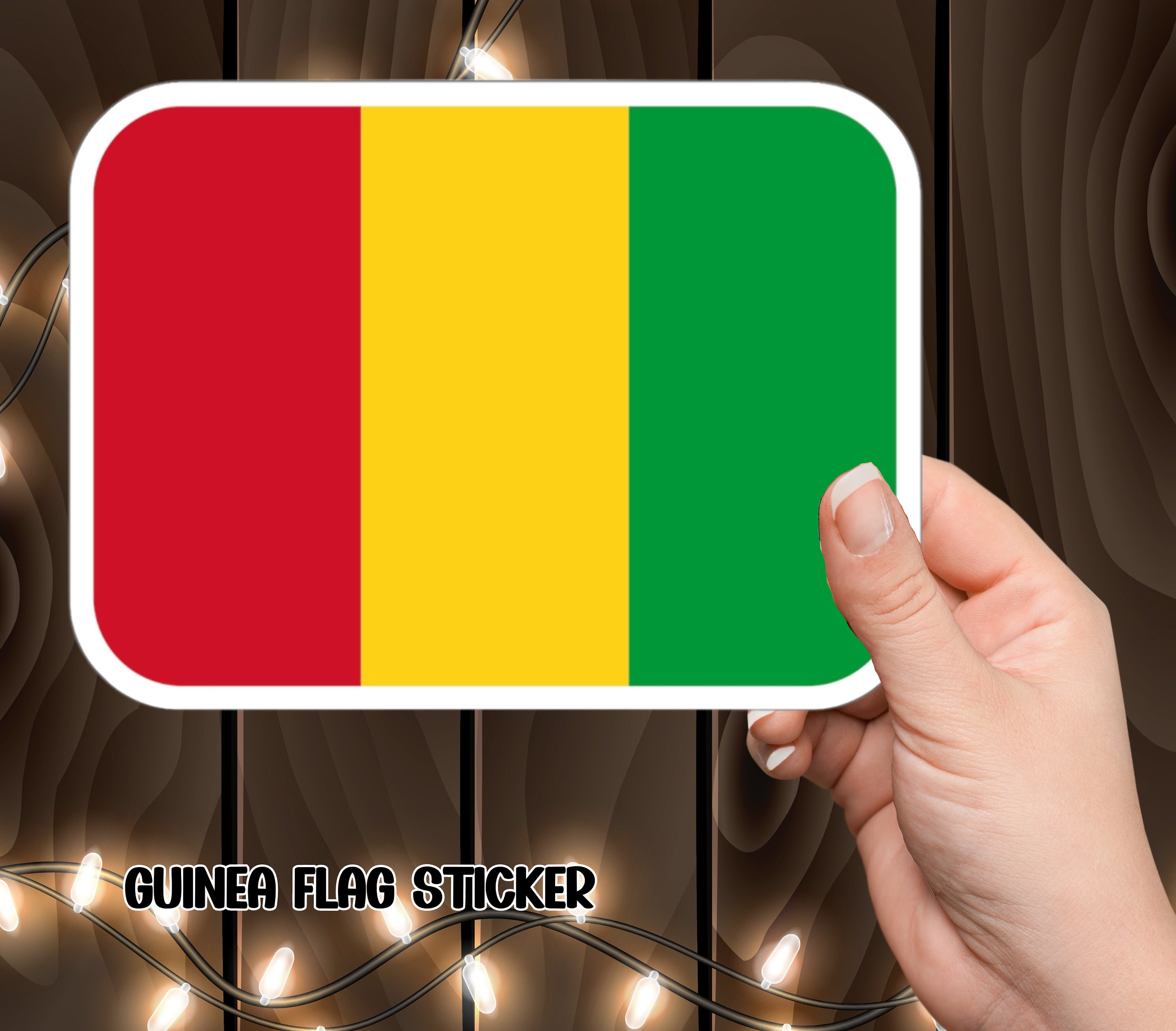 Guinea Flag Vinyl Sticker, National Pride Sticker, Laptop Decal, Travel ...