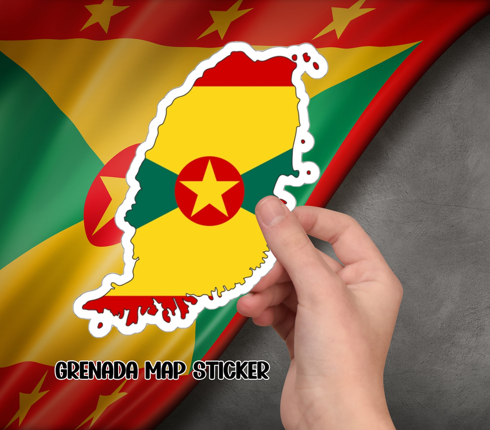 Colorful Grenada Map Sticker: Durable Vinyl Decal - Etsy