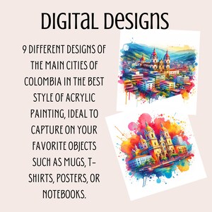 Colombian City Skyline Acrylic Paintings, Modern Acrylic Artwork ...