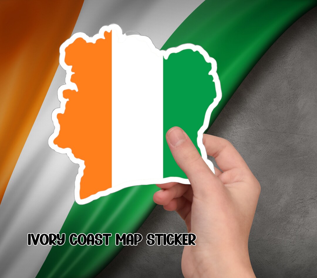 Ivory Coast Map Sticker: Durable Vinyl Ivorian Gift - Etsy