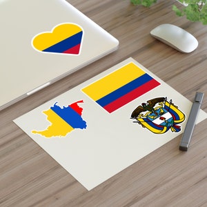Colombian Flag Inspired Sticker Set of 4, Patriotic Vinyl Decals ...