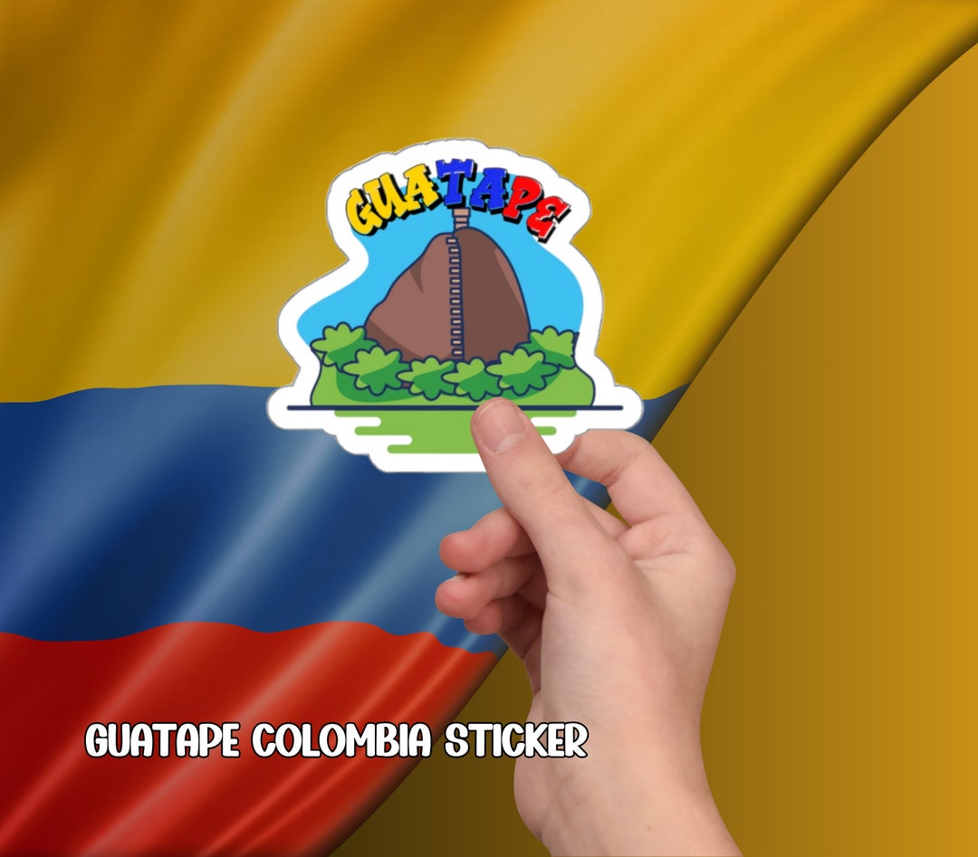 Colombian Sticker, Guatape Colombian Sticker, Sticker the Peñol Stone ...