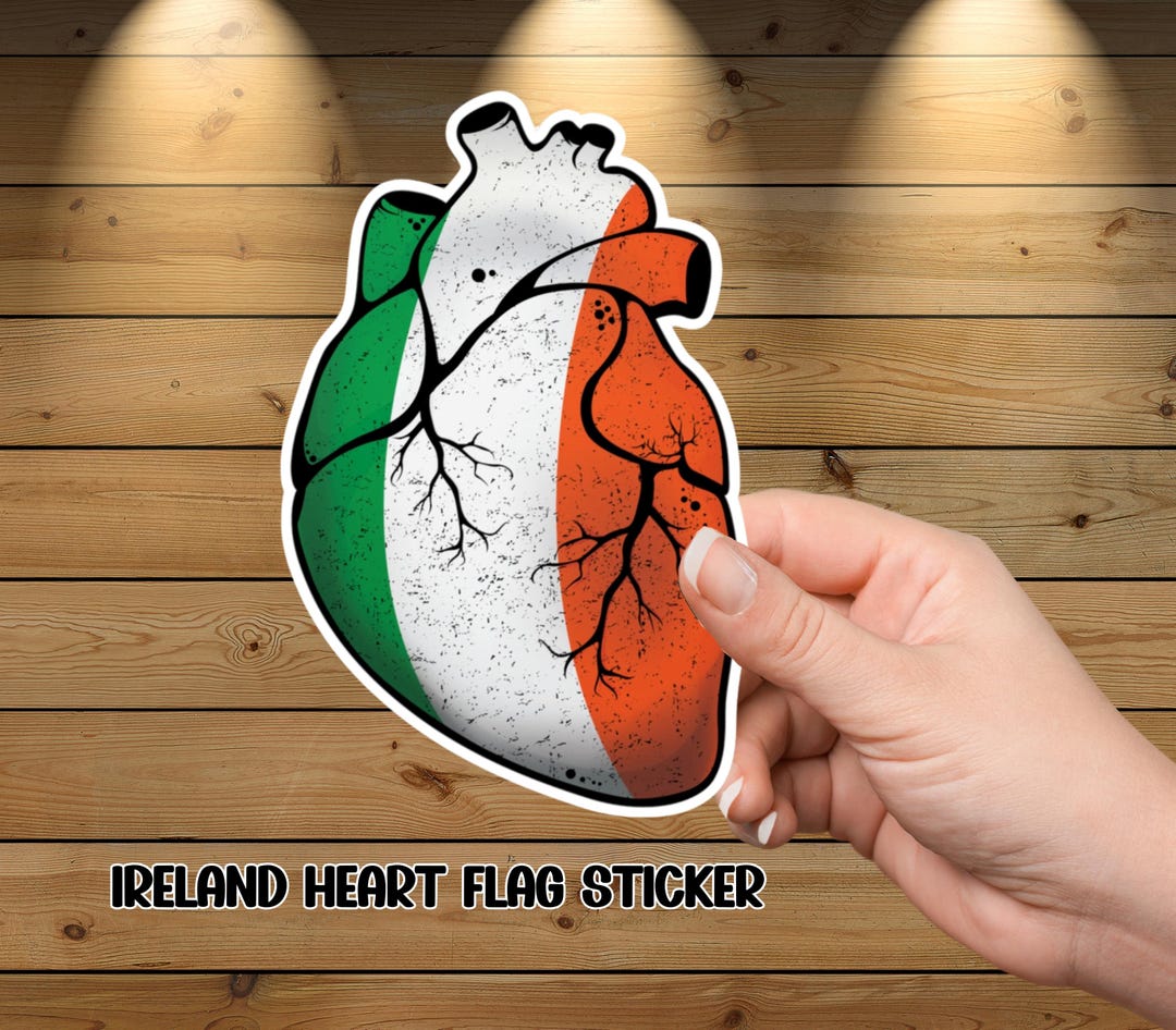 Ireland Heart Flag Vinyl Sticker: Irish Car Decal - Etsy