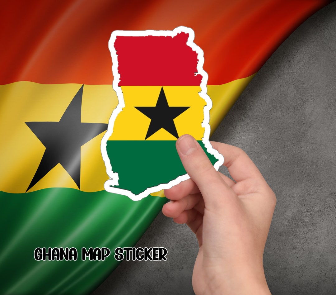 Ghana Map Sticker, Gift for Ghanaians, Ghana Map, Ghanaian Decoration ...