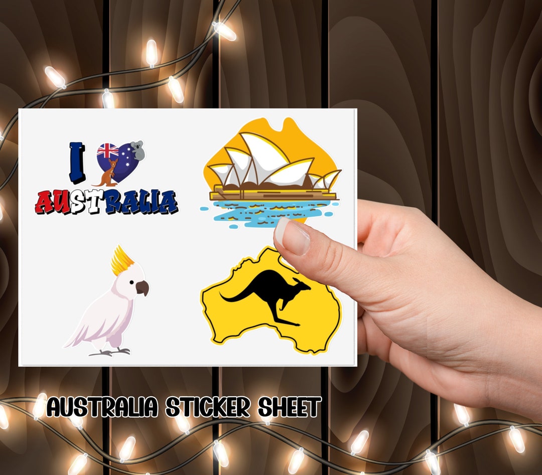 Australian Animal Sticker Sheet, Fun and Colorful Wildlife Decals ...