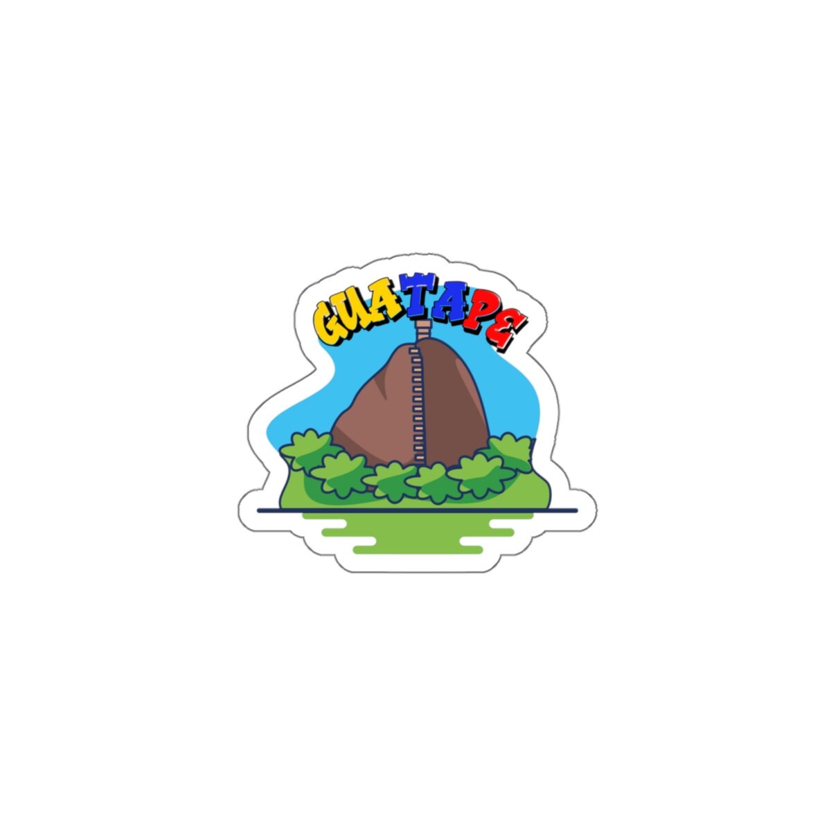 Colombian Sticker, Guatape Colombian Sticker, Sticker the Peñol Stone ...