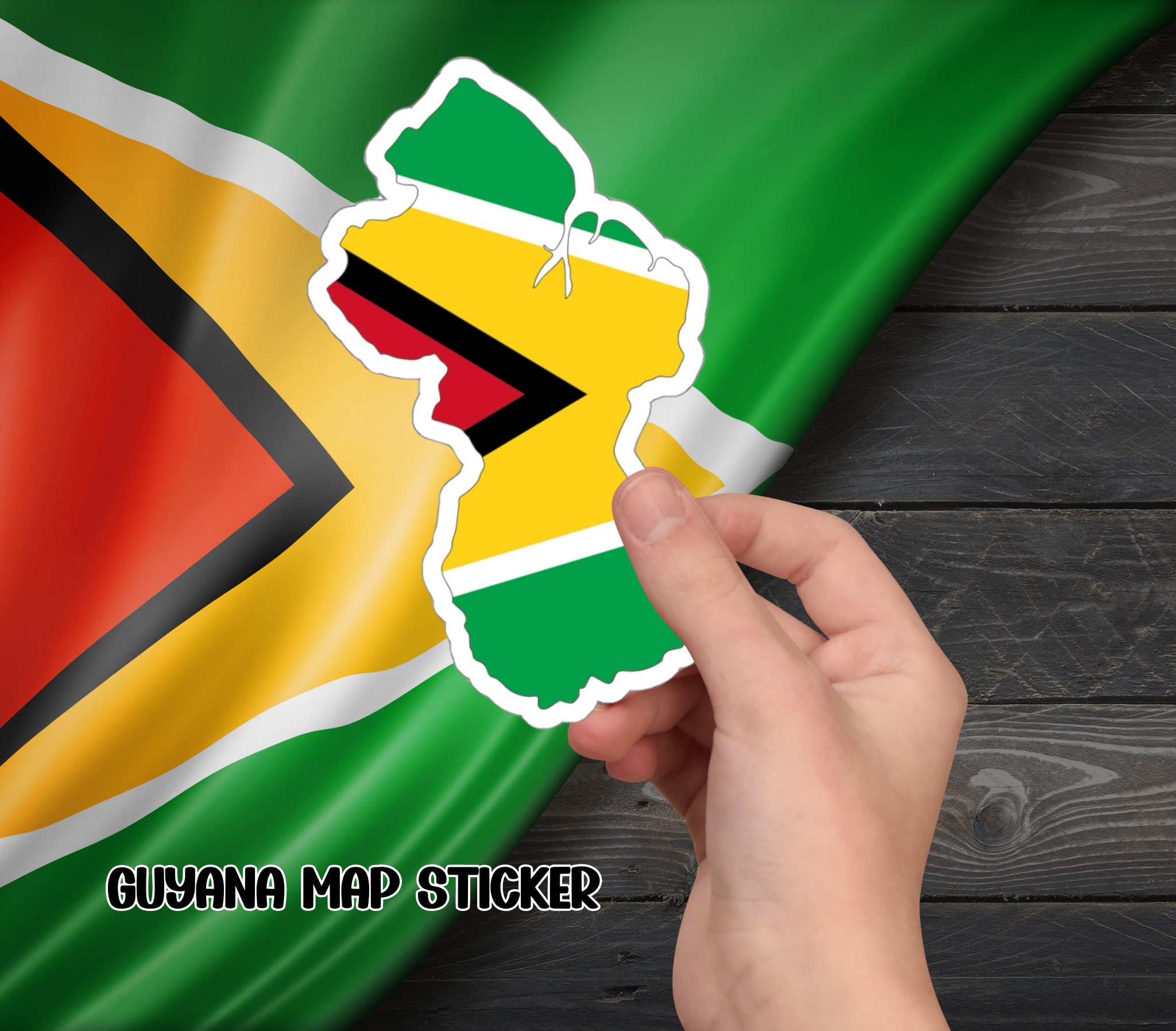 Guyana Map Vinyl Sticker, Perfect for Laptops and Journals, Colorful ...