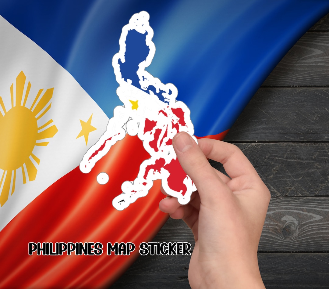 Philippines Map Vinyl Sticker, Wanderlust Adventure Decal, Colorful ...