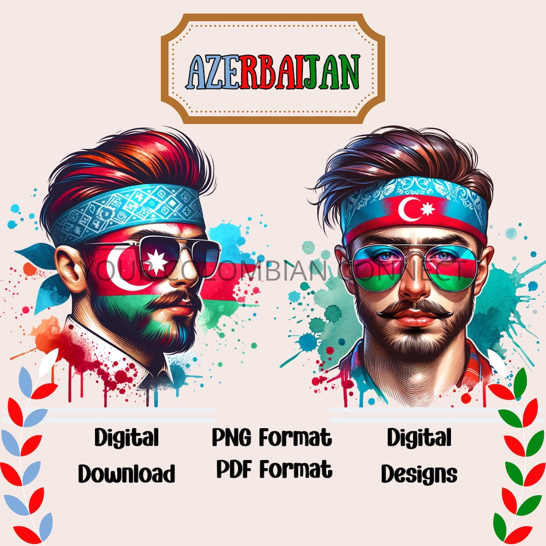 Azerbaijani Men in PNG and PDF Format, Azerbaijani Pride, Digital Clip ...