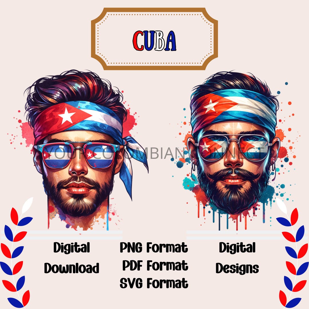 Cuban Men in SVG, PNG, PDF Format, Cuban Pride, Digital Clipart ...