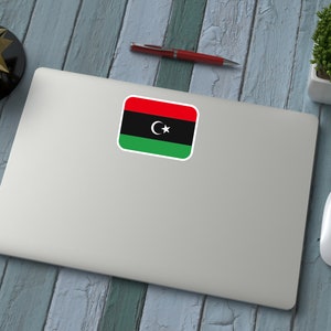 Patriotic Libya Flag Vinyl Sticker Decal for Home Decor, Exclusive Libyan Flag Sticker, Custom ...
