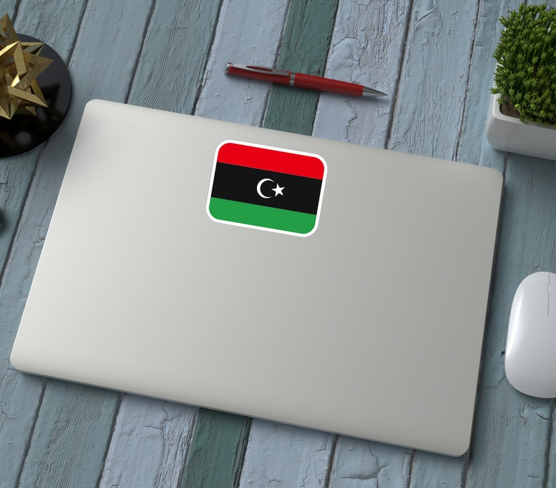 Patriotic Libya Flag Vinyl Sticker Decal for Home Decor, Exclusive ...