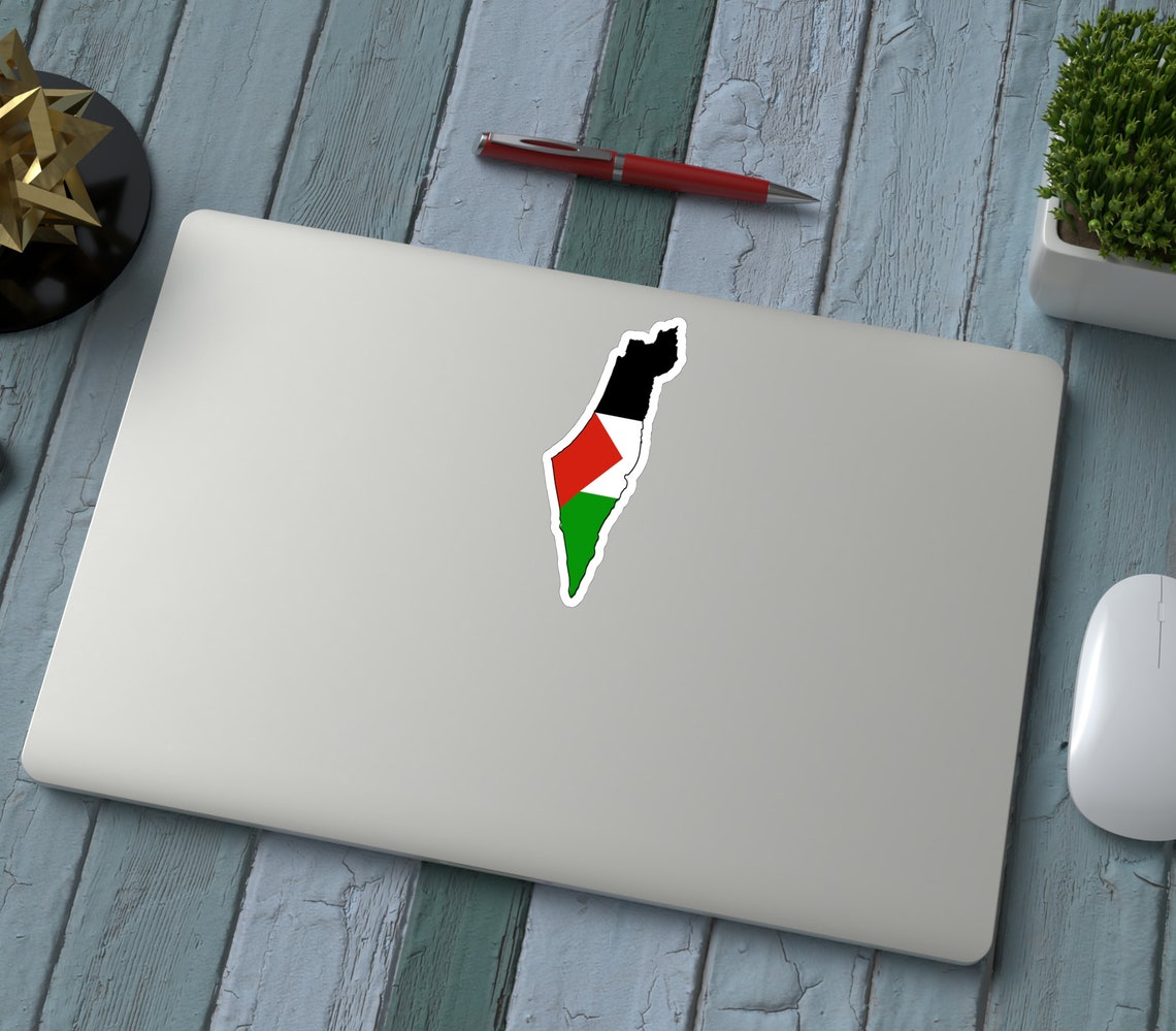 Palestine Map Sticker, Unique Decal for Laptop, Car, Colorful Palestine Map Sticker, Vinyl Decal ...