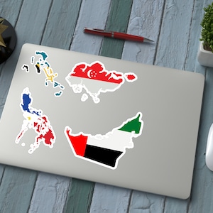 United Arab Emirates Map Sticker, Travel Inspired Decal, Colorful UAE ...