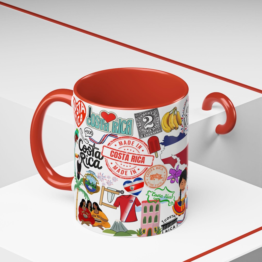 Costa Rica Coffee Mug, Patriotic Teacup, Costa Rica Flag, Gift for ...