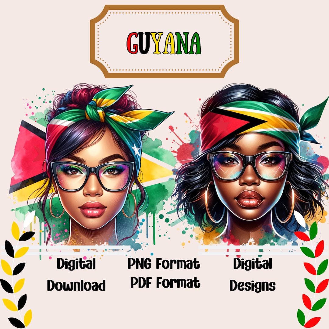 Guyanese Girls Clipart PNG and PDF Format, Digital Download, Guyanese ...