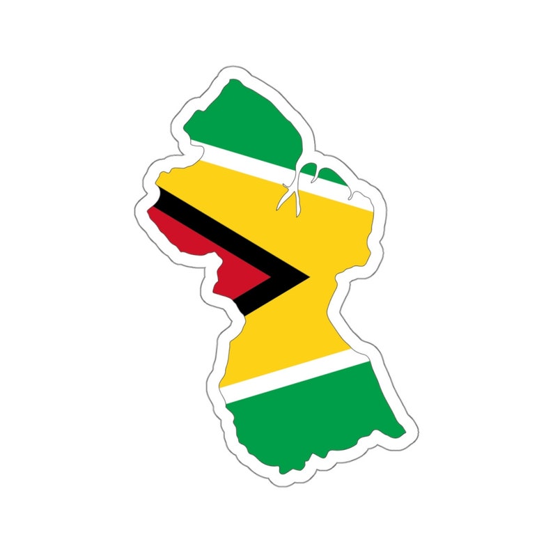 Guyana Map Vinyl Sticker, Perfect for Laptops and Journals, Colorful ...