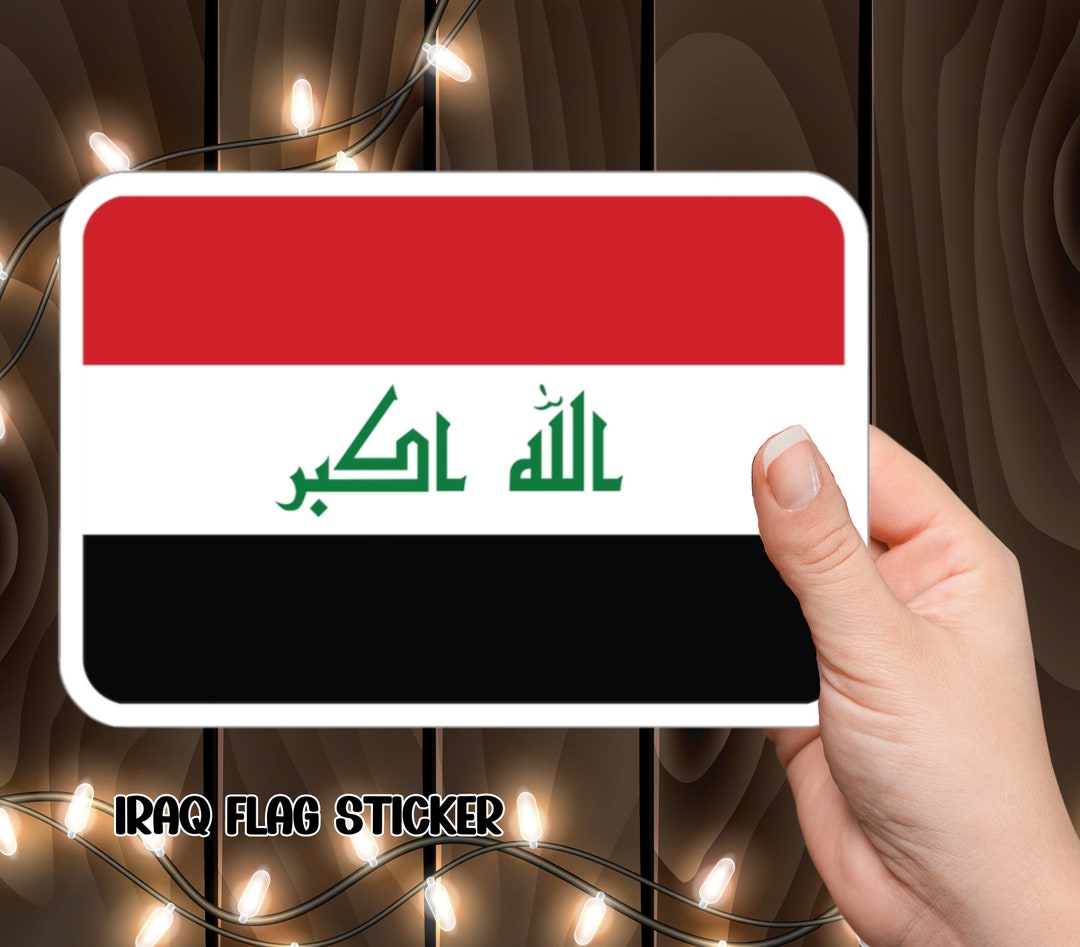 Iraqi National Pride Sticker, Vinyl Decal, Iraqi Flag Decal for ...