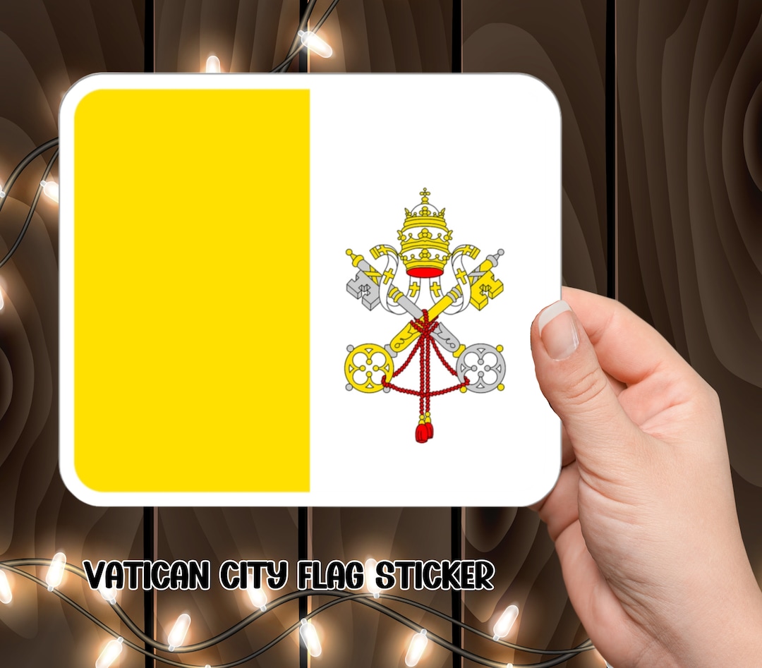 Vatican City Flag Sticker, Peel and Stick Decal for Travelers, Colorful ...