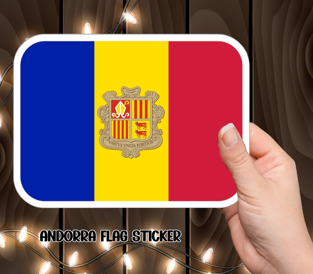 Andorra Flag Sticker - Patriotic Vinyl Decal for Car, Laptop, or Book ...