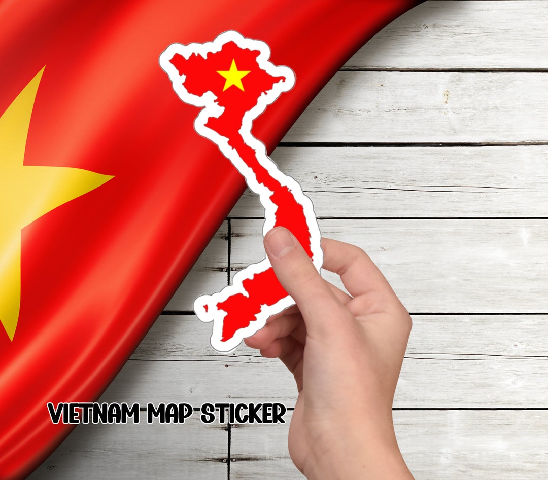 Vietnam Map Sticker, Gift for Asians, Vietnam Map, Asian Decor, Gift ...