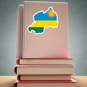 Rwanda Map Sticker, Custom Travel Decal, Colorful Rwanda Map Sticker ...