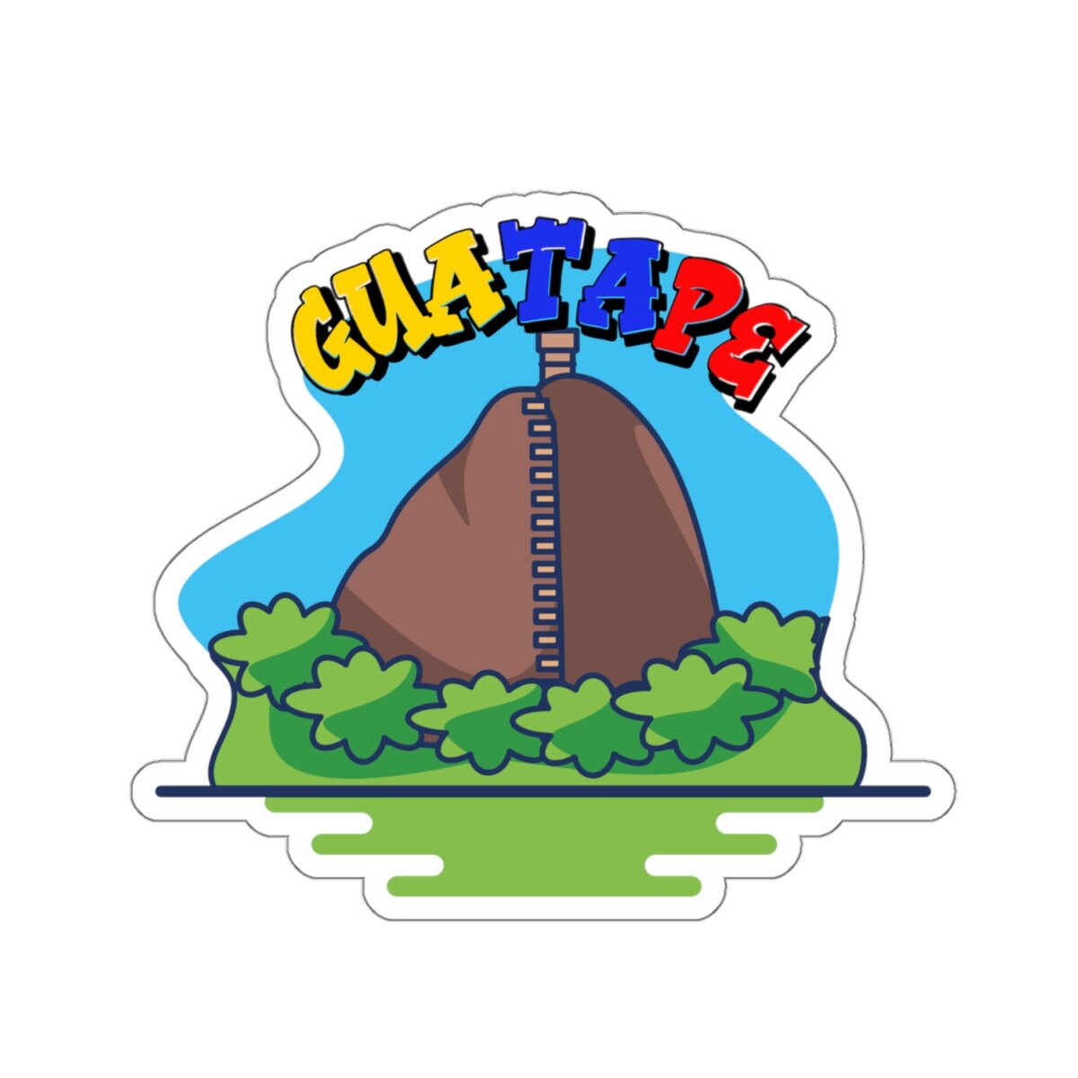 Colombian Sticker, Guatape Colombian Sticker, Sticker the Peñol Stone ...