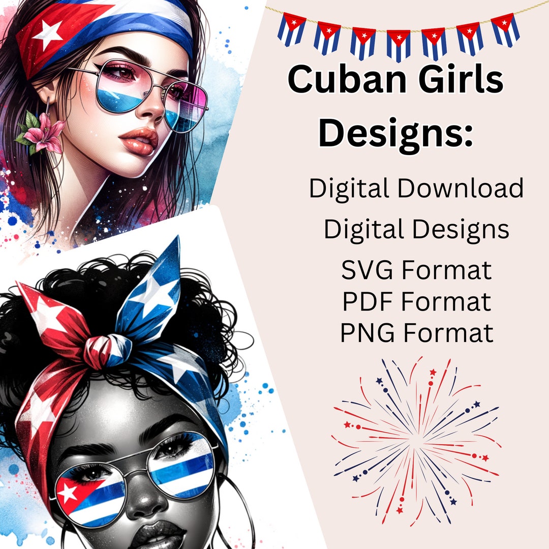 Cuban Girls Clipart: Cuban Pride, Latina Art (digital Download) - Etsy