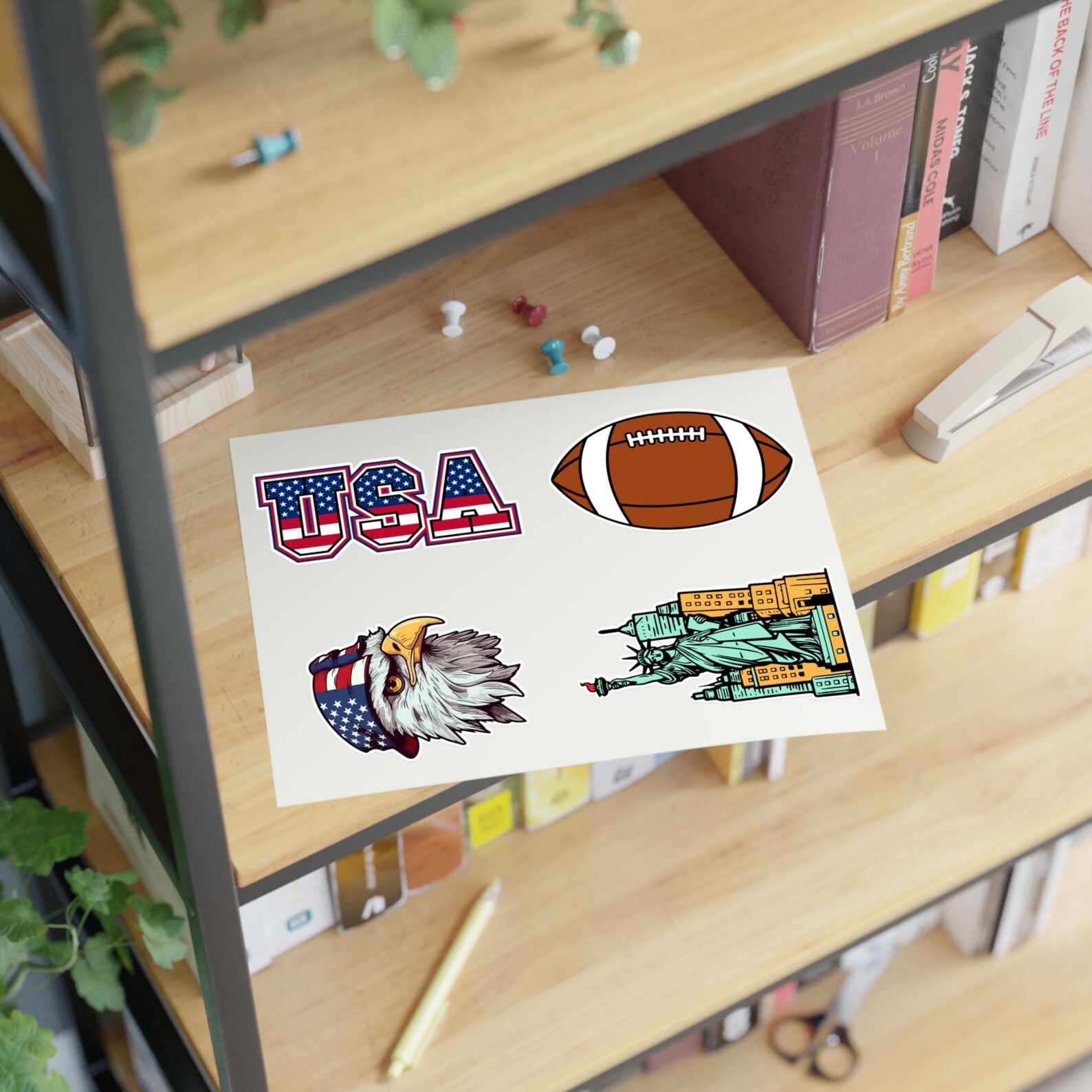 American Pride Sticker Set, USA Flag, Statue of Liberty & More, Usa ...