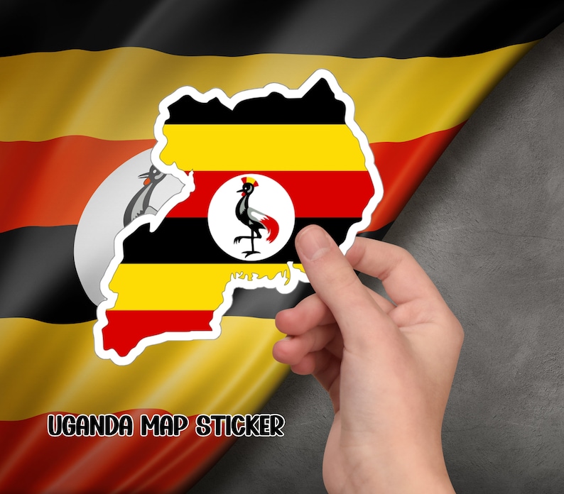 Uganda Map Sticker, Unique African Travel Souvenir, Uganda Country Map ...