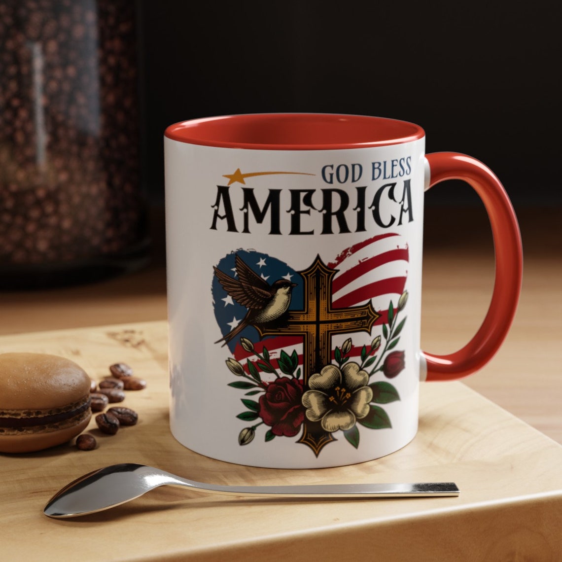 Memorial Day Coffee Mug, Patriotic Red White Blue, Gift for Veterans ...