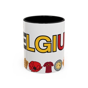 Belgium Inspired Illustrated Mug, Unique Souvenir Gift, Illustrated ...