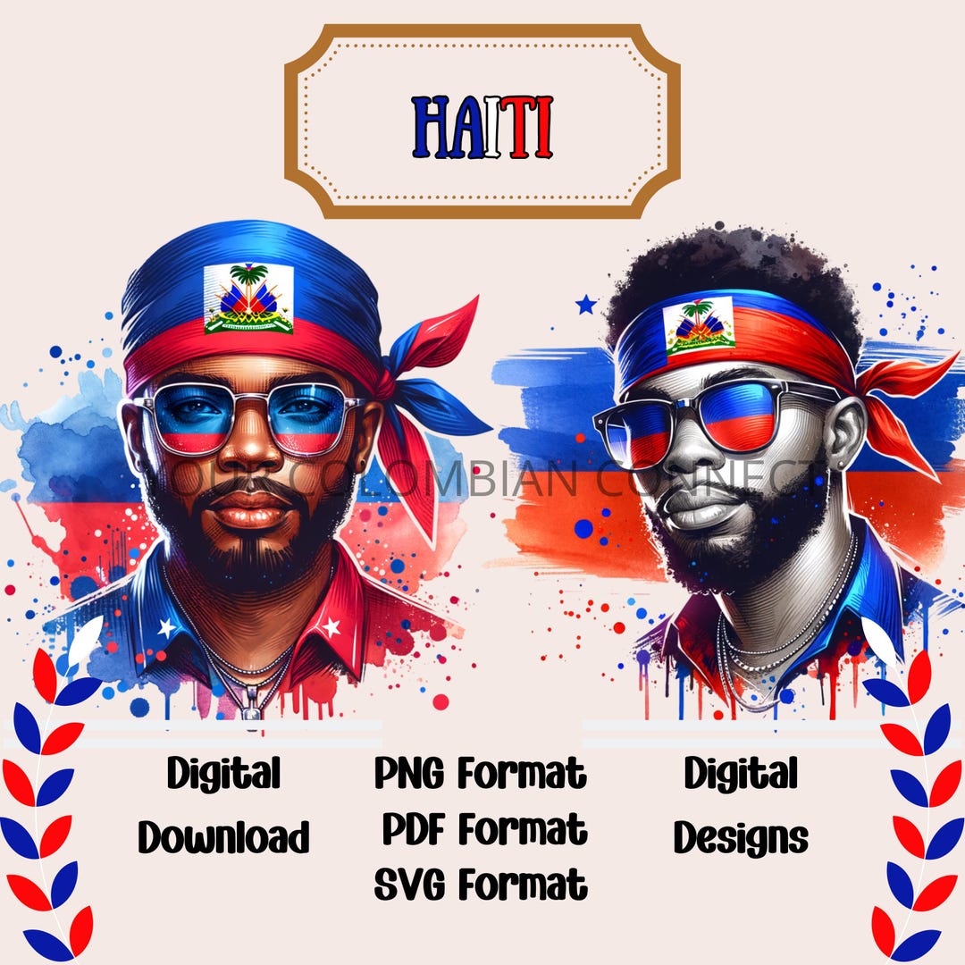 Haitian Men Clipart: Pride Designs (SVG, PNG, PDF Digital Download) - Etsy
