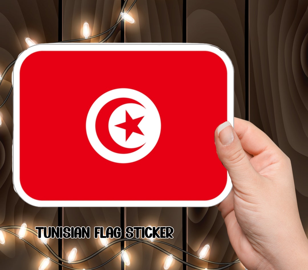 Tunisian Flag Vinyl Sticker: Patriotic Laptop Decal - Etsy