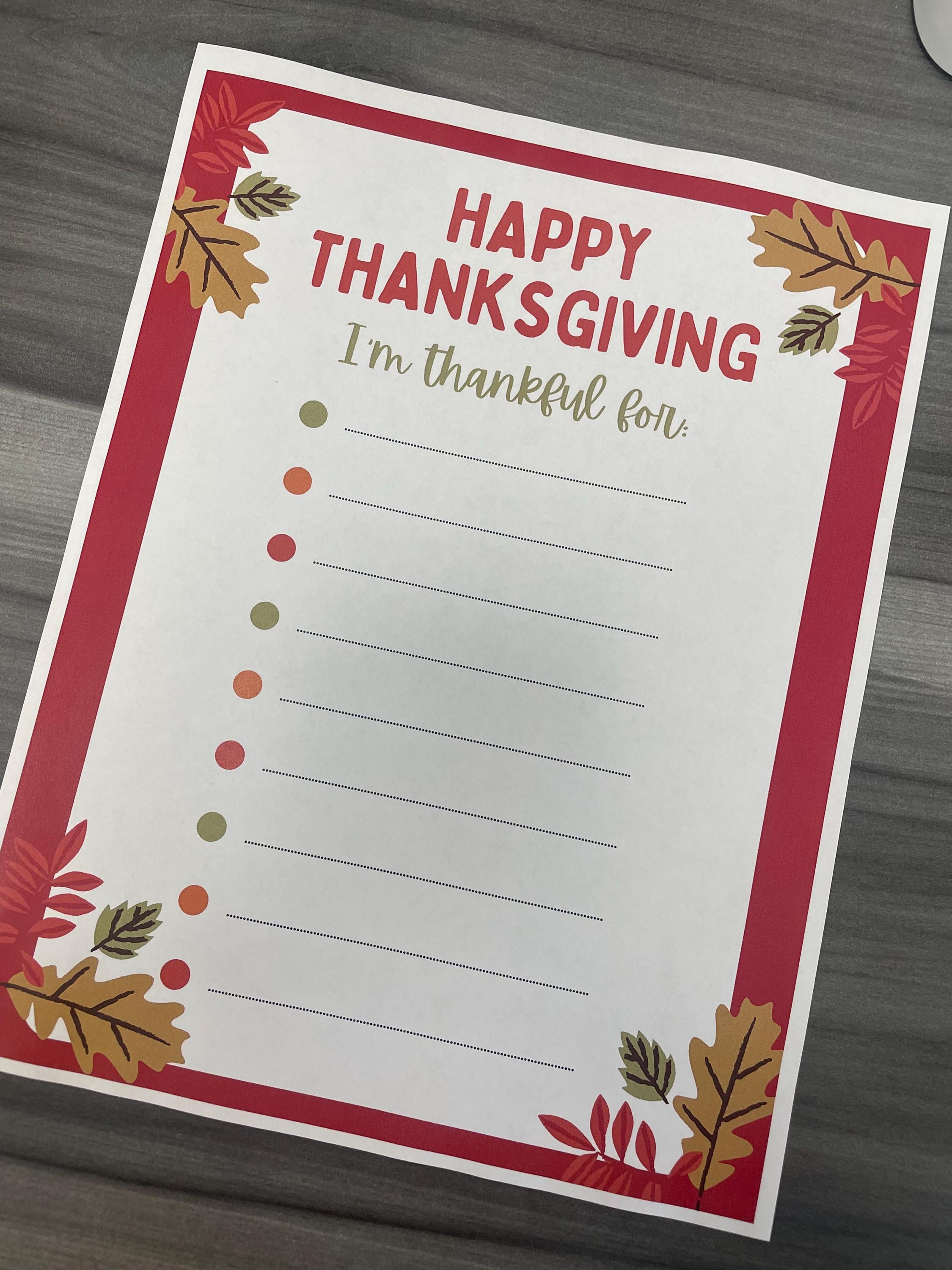 Thanksgiving Printable- I Am Thankful Activity - Etsy