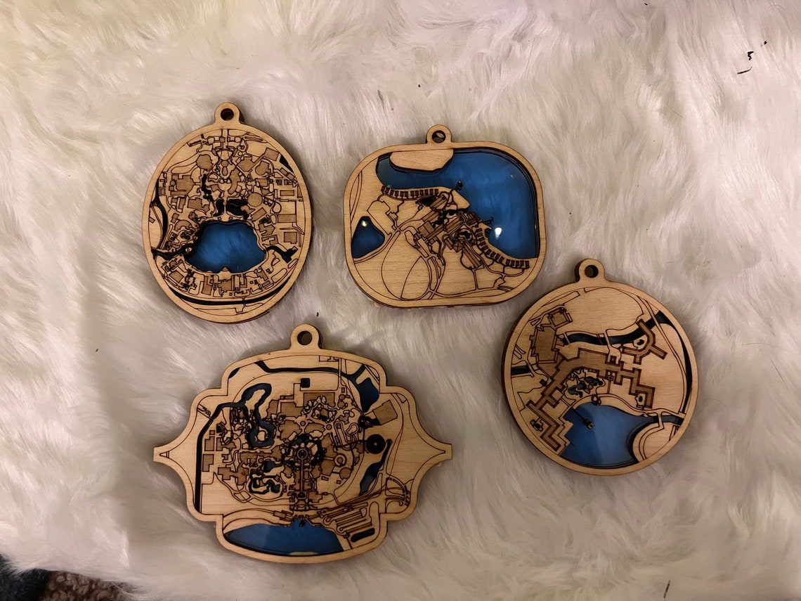 Mouse Maps Ornament Series Beach Club and Yacht Club - Etsy