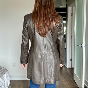 Vintage Brown Leather Trench Coat, 90s Tench Coat, Made in Canada ...