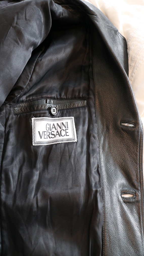 Original 90s Gianni Versace Leather Jacket Unisex - Gem