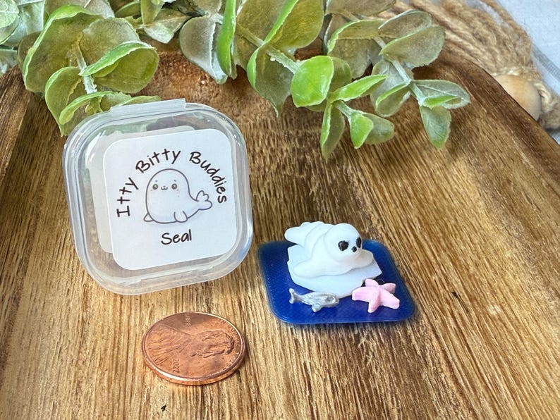 Miniature Seal Playset: Itty Bitty Buddies 3D Printed Arctic Desk Pet ...