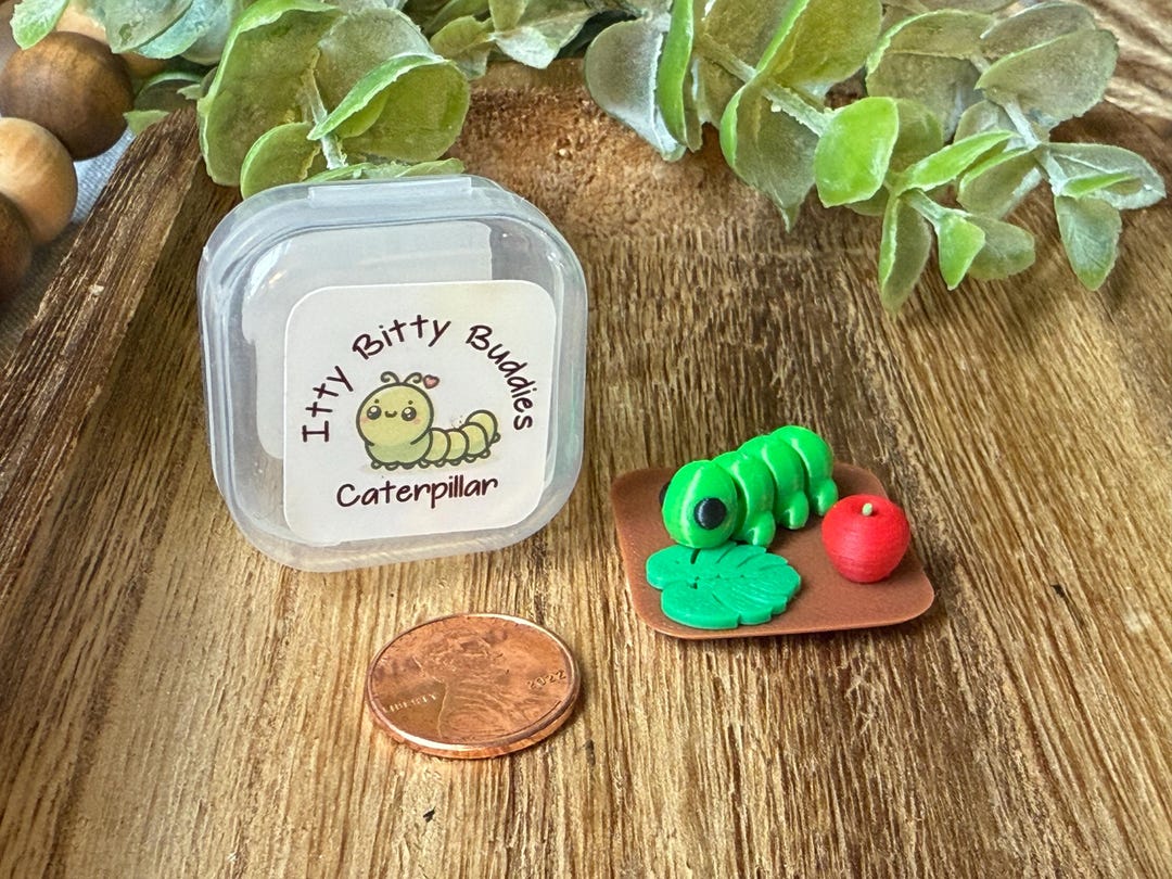 Miniature Caterpillar Playset: Itty Bitty Buddies 3D Printed Tiny Desk ...